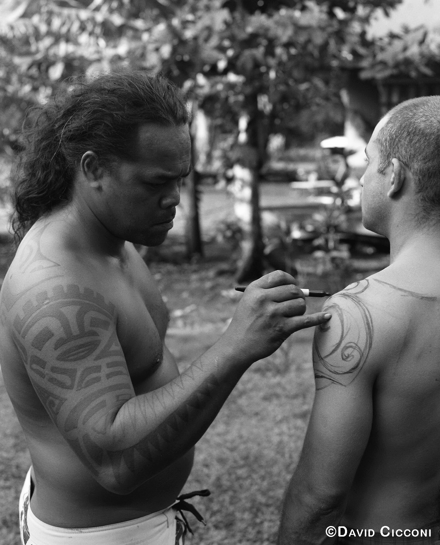 Tahitian Tattoo Artist on Moorea, French Polynesia